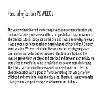 Personal reflection | PPT