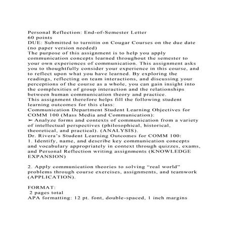 Personal Reflection End-of-Semester Letter 60 points DUE Sub.docx