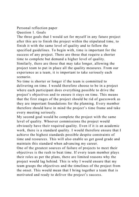 Critical reflection | PDF