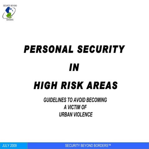 Personal Security In High Risk Areas | PPT