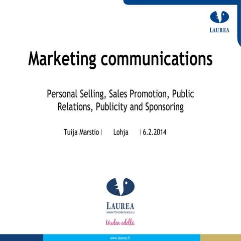 Personal selling, sales promotion, PR | PPT