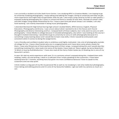 Personal statement | DOCX