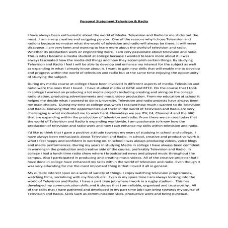 Personal statement for creative music production | PDF