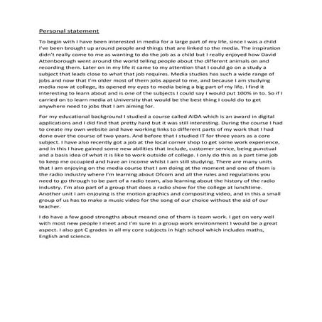 Personal statement | PDF | Free Download