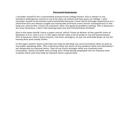 Personal Statement | DOCX | Careers