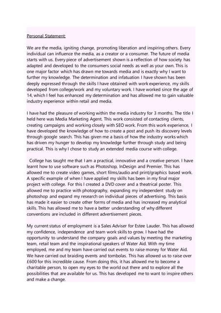 Ucas personal statement | PDF