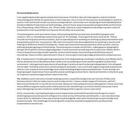 Personal statement | DOCX