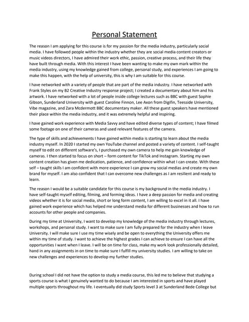 Ucas personal statement | DOCX