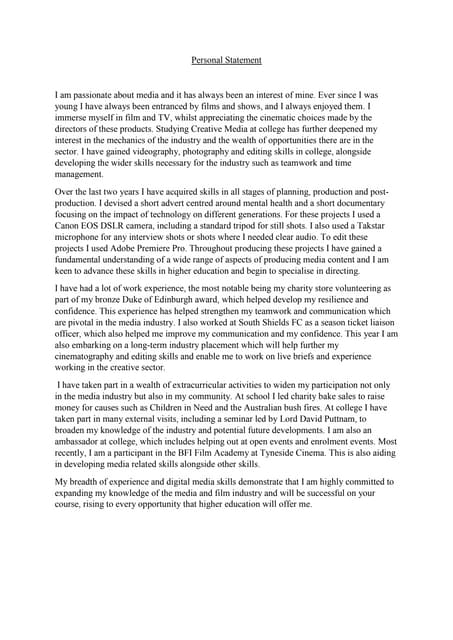 Personal Statement 4th Draft | PDF