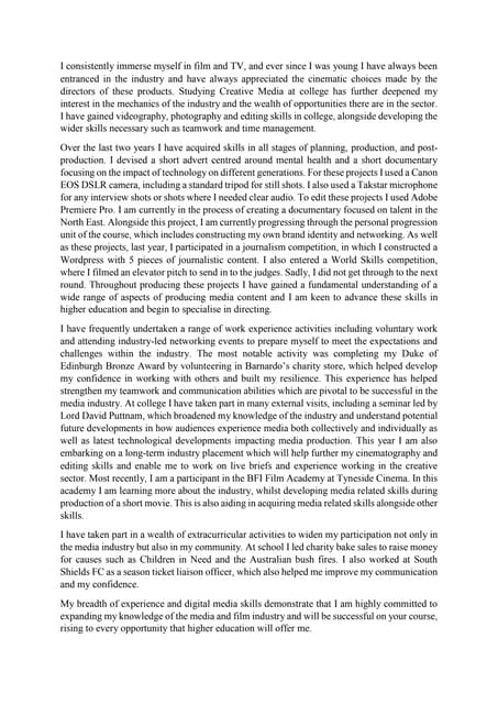 Personal Statement 3rd Draft | PDF