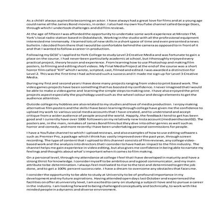 Personal statement by george wetton | DOCX