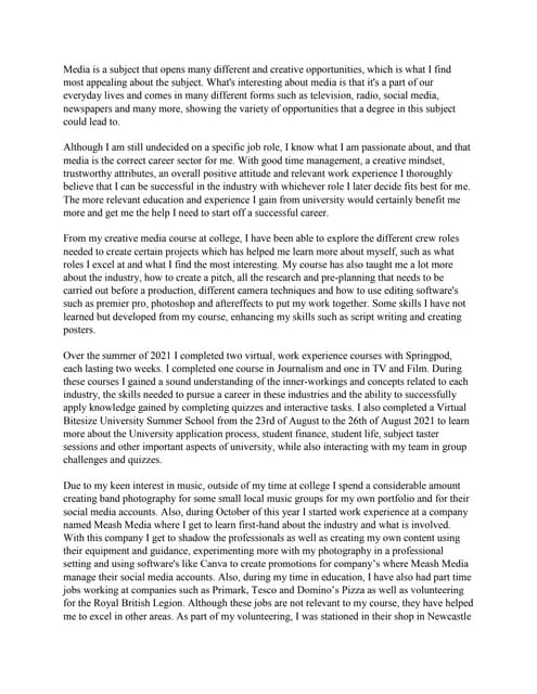 Personal Statement Draft 4 | PDF