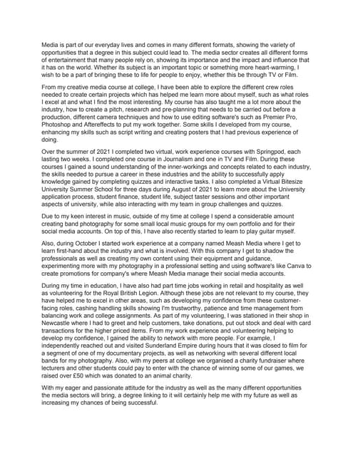 Ucas personal statement | PDF