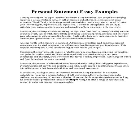 Personal Statement Essay Examples. 30 College Essay Examples MS Word, PDF Examples | PDF