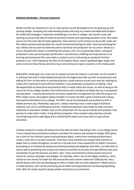 Personal Statement - New | PDF