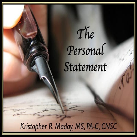 How to Write The Perfect Personal Statement | PPT