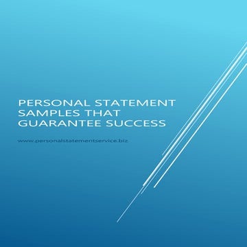 Personal Statement Samples that Guarantee Success | PDF