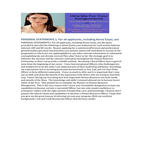 PERSONAL STATEMENTS For all including Nurse use.docx