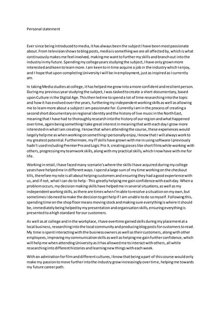 Personal Statement Draft 2 | PDF