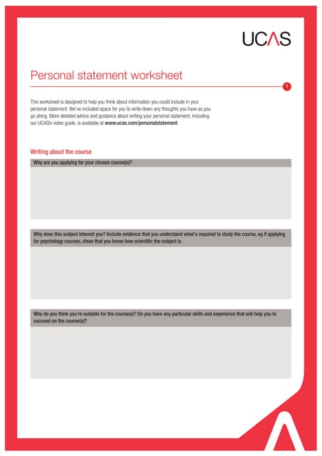 Ucas personal-statement-worksheet | PDF