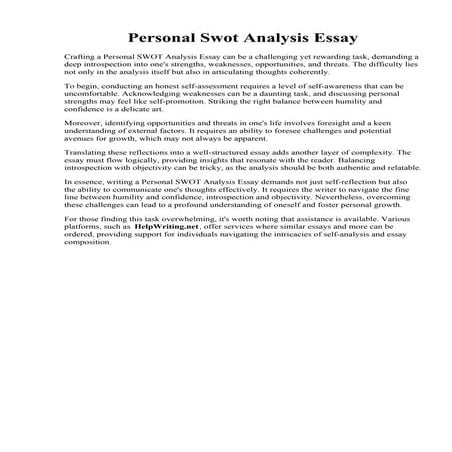 Personal Swot Analysis Essay | PDF