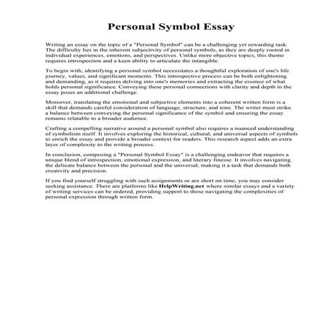 Personal Symbol Essay | PDF