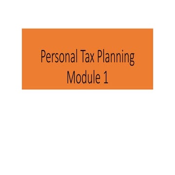 Personnel Tax planning first module note | PDF