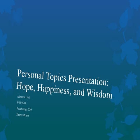 Personal topics presentation | PPT