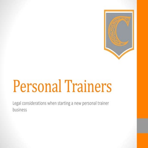 Personal trainers business startup | PPT