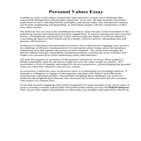 Personal Values Essay. What Are Core Values Essay Sitedoct.org