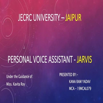 Personal voice assistant - jarvis | PPTX
