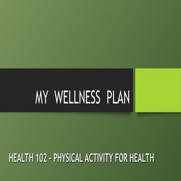 Personal Health and Wellness Plan_Newstart and Healing | PPT