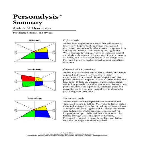 Personalysis summary report | PDF
