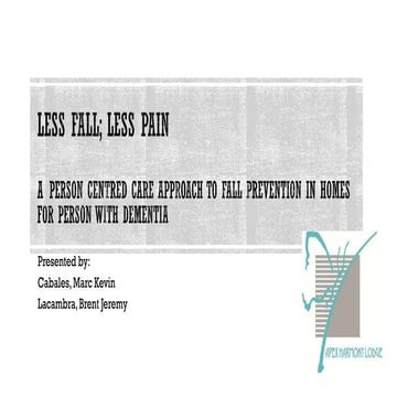 Person Centred Care approach to Fall Prevention in Nursing Homes. | PDF