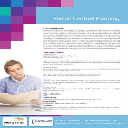 Person Centred Planning Training Course | PDF | Education
