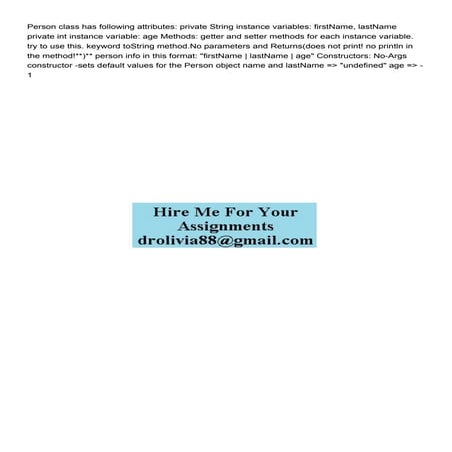 Person class has following attributes private String instan.pdf