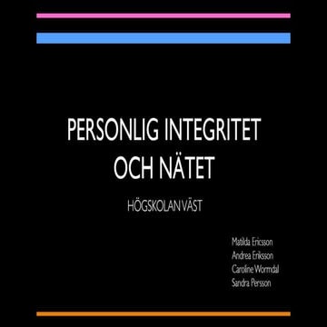 Personlig integritet och nätet | PDF