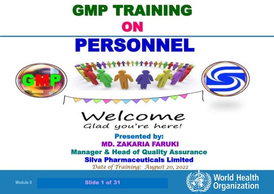BASIC GMP TRAINING ; WHO MODULE | PPT