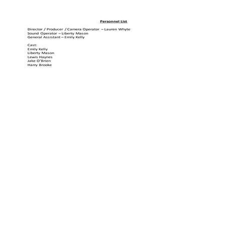 Personnel list | DOCX
