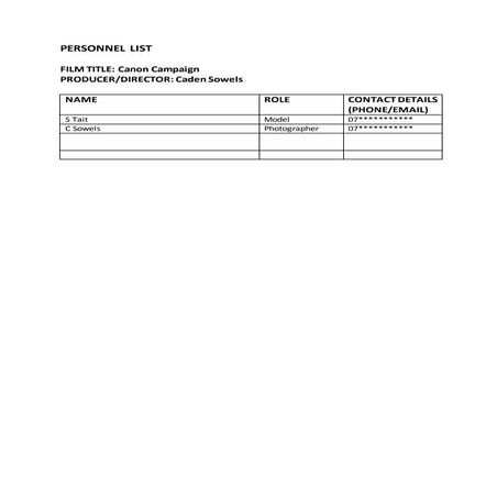 Personnel list | PDF