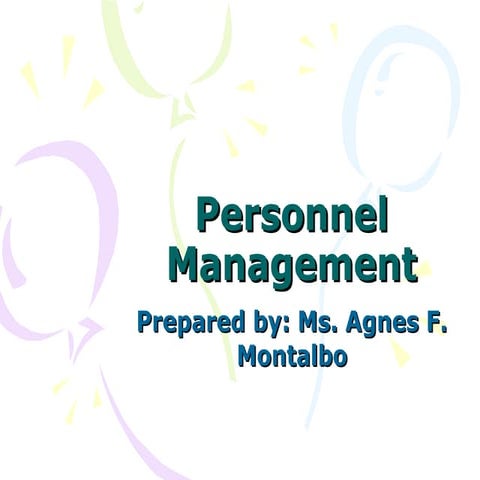 Personnel Management | PPT | Human Resources | Business