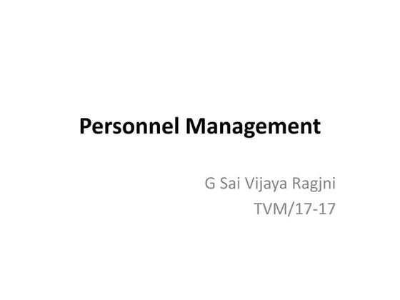 Personnel Management | PPT
