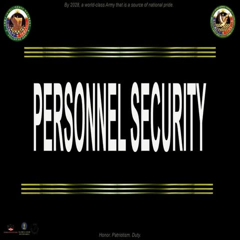 PERSONNEL SECURITY power point presentation | PPTX