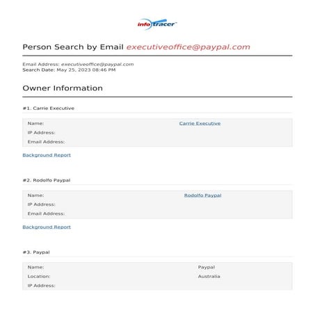 Paypal email executiveoffice@paypal.com
