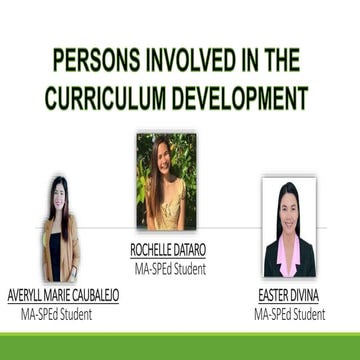 PERSONS INVOLVED IN THE CURRICULUM DEVELOPMENT. MASpEd 502.pptx