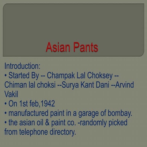 Persontation asian pants by vijay | PPTX