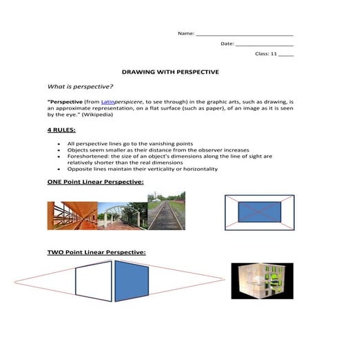 11th MODERN AND CONTEMPORARY ART. CREATION LAB WORKSHOP: Perspective ...