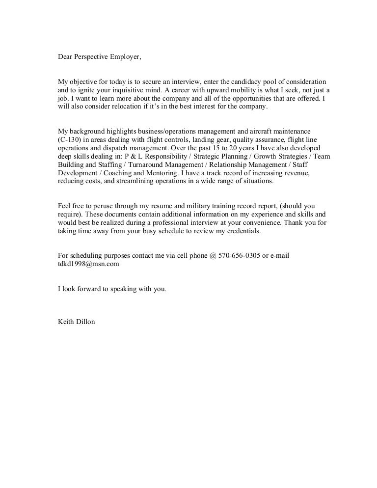 Perspective Employer Letter