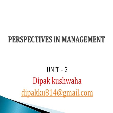 Perspective in management | PPTX