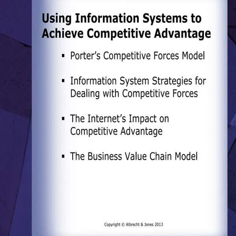 Using Information Systems to Achieve Competitive Advantage | PPTX